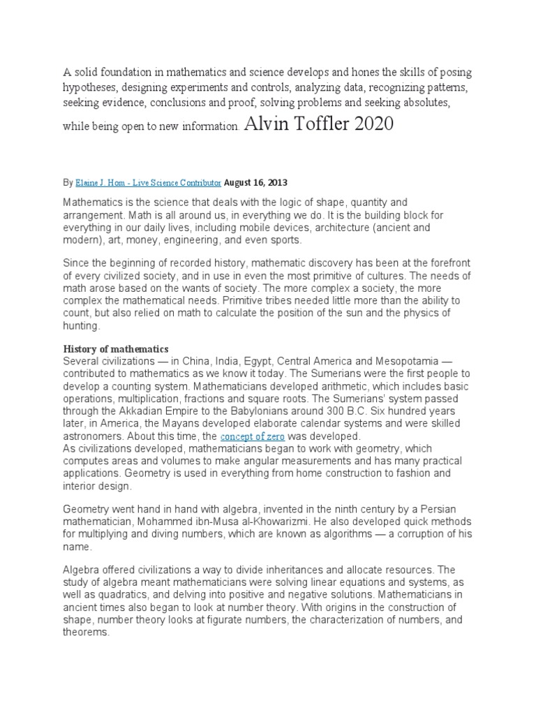 Alvin Toffler 2020: Elaine J. Hom - Live Science Contributor | PDF ...