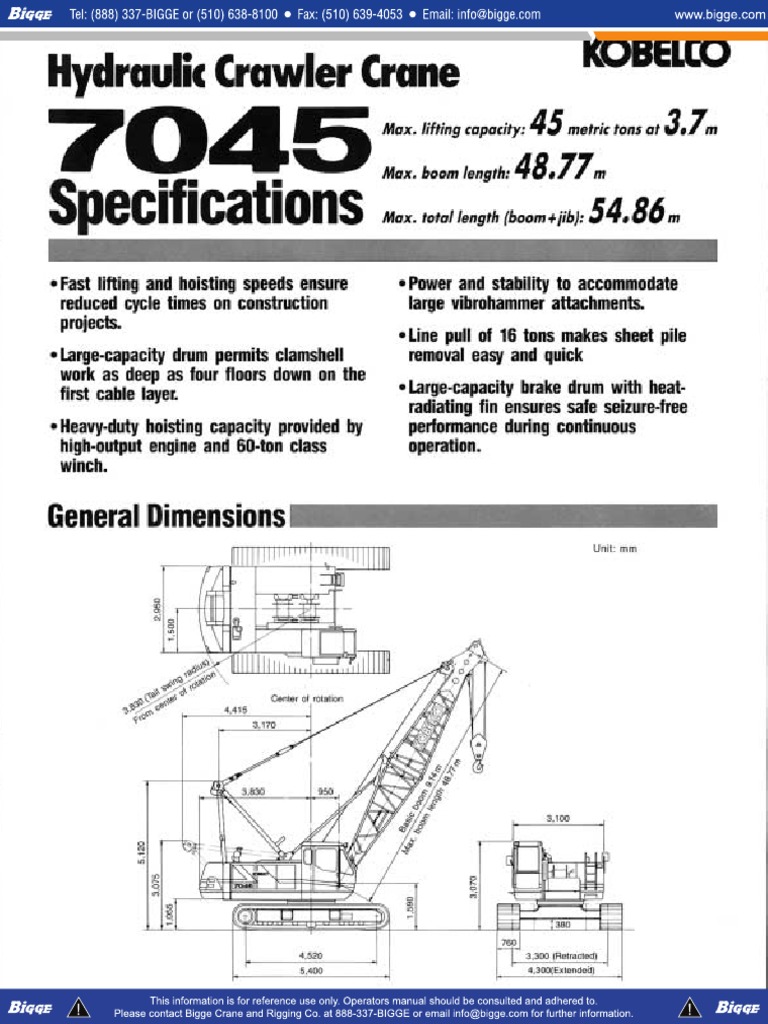 Kobelco 7045 | PDF