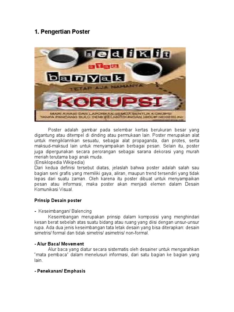 Pengertian Poster: Prinsip Desain Poster - Keseimbangan/ Balencing | PDF