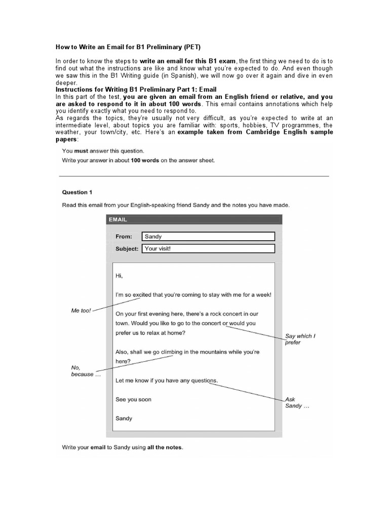 How To Write An Email For B1 Preliminary | PDF | Cognition | Human ...