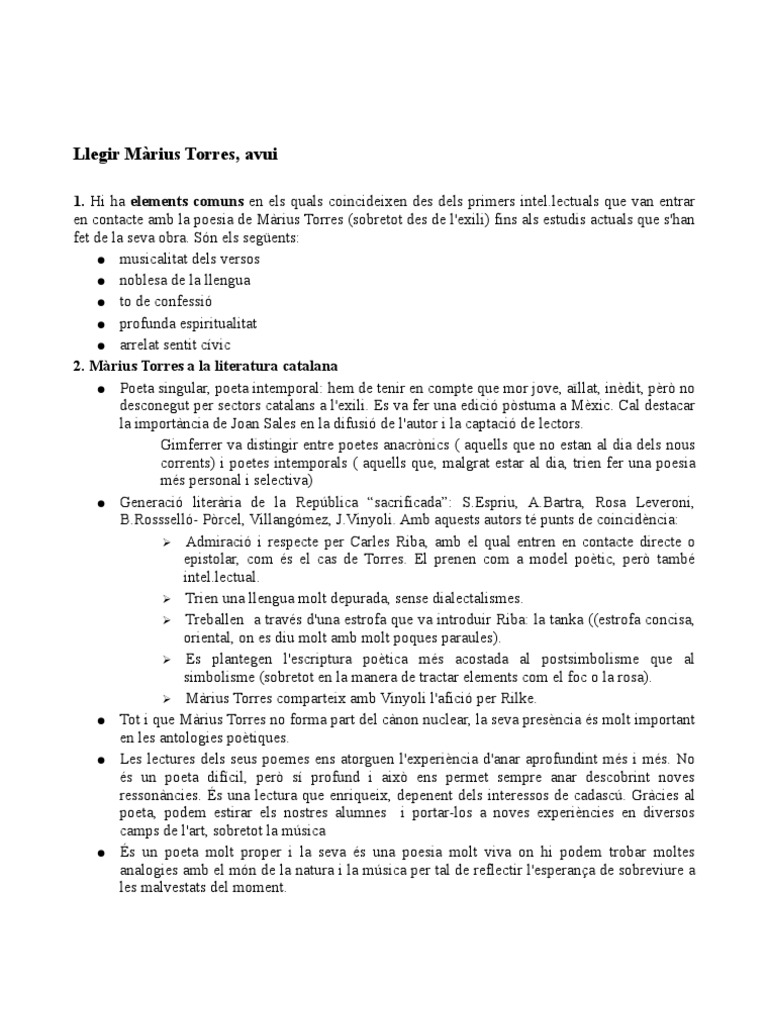 Màrius Torres | PDF