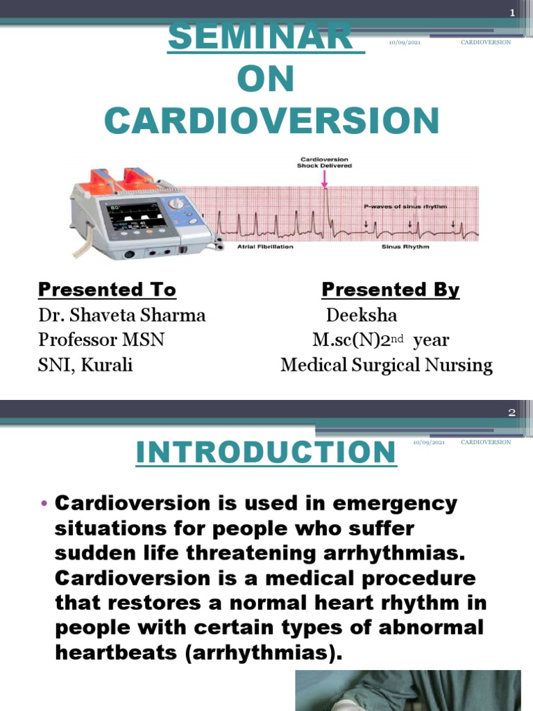 Cardioversion | Download Free PDF | Cardiovascular System | Heart