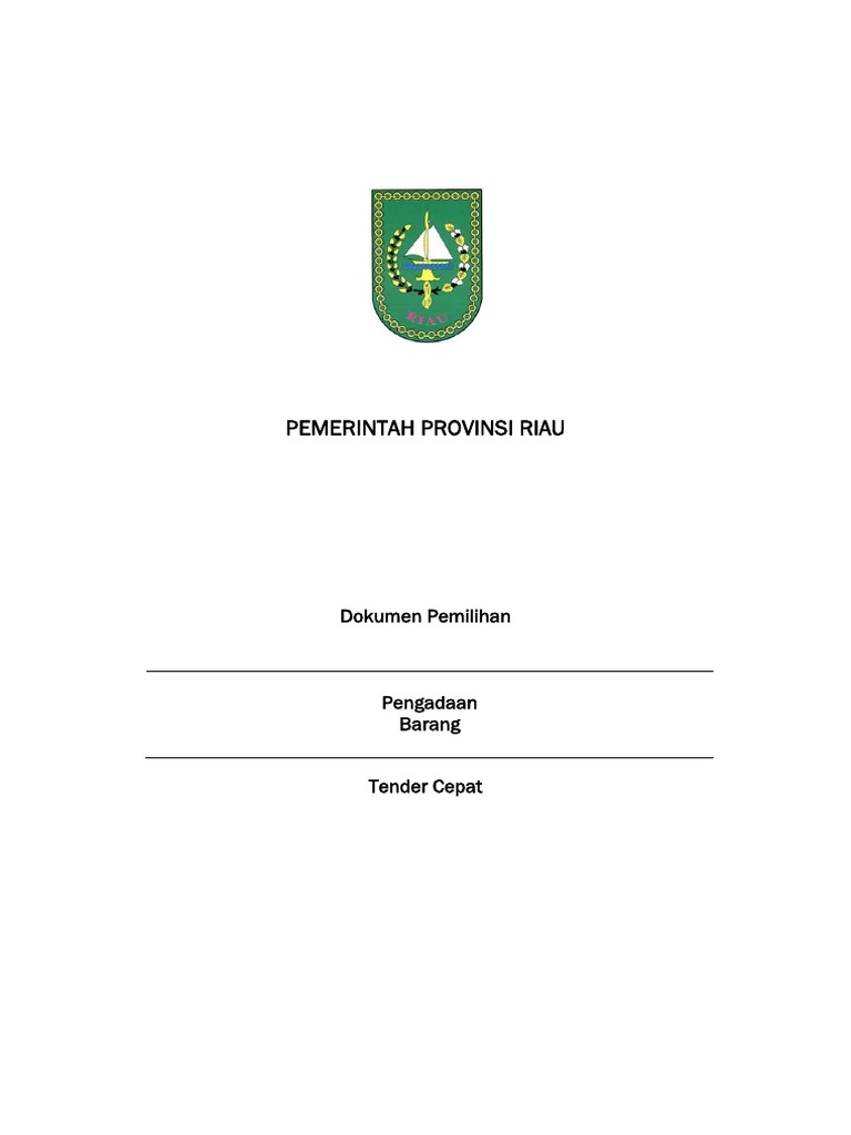 Dokumen Tender Cepat Belanja Modal Pompa Pengadaan Alat Pompa Dan ...