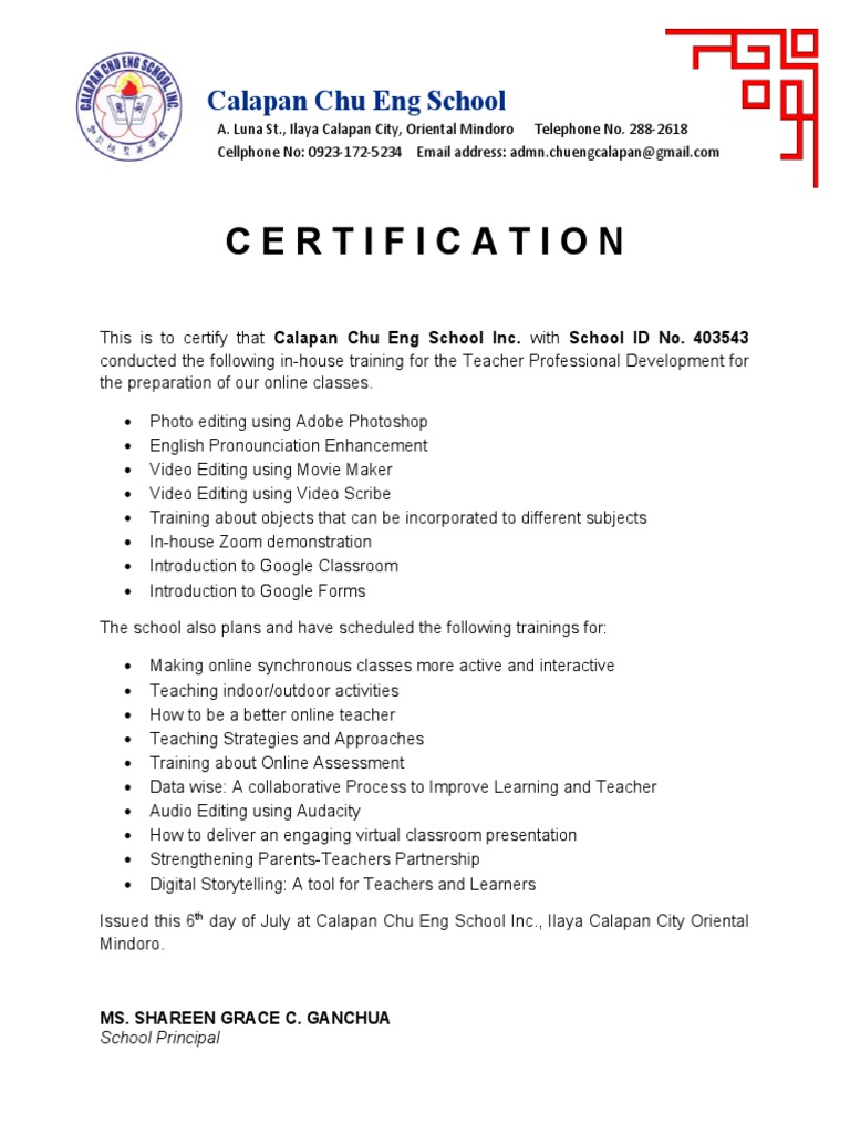 Certification For Deped | PDF