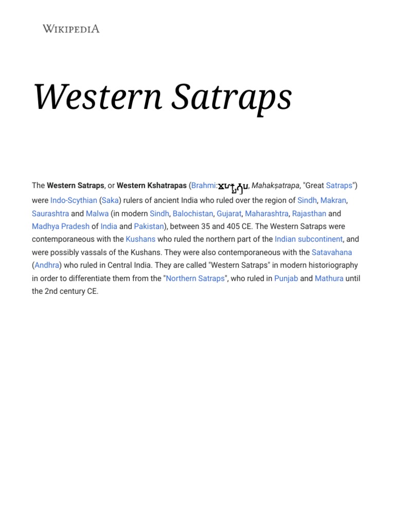 Western Satrap | PDF | Ancient India