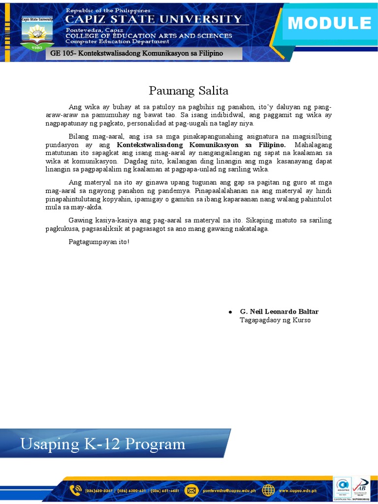 2ND Module-Komfil | PDF