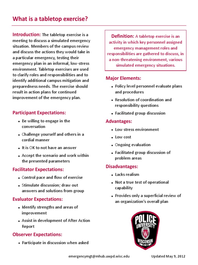 What Is A Tabletop Exercise | PDF | Emergency Management | Cognition