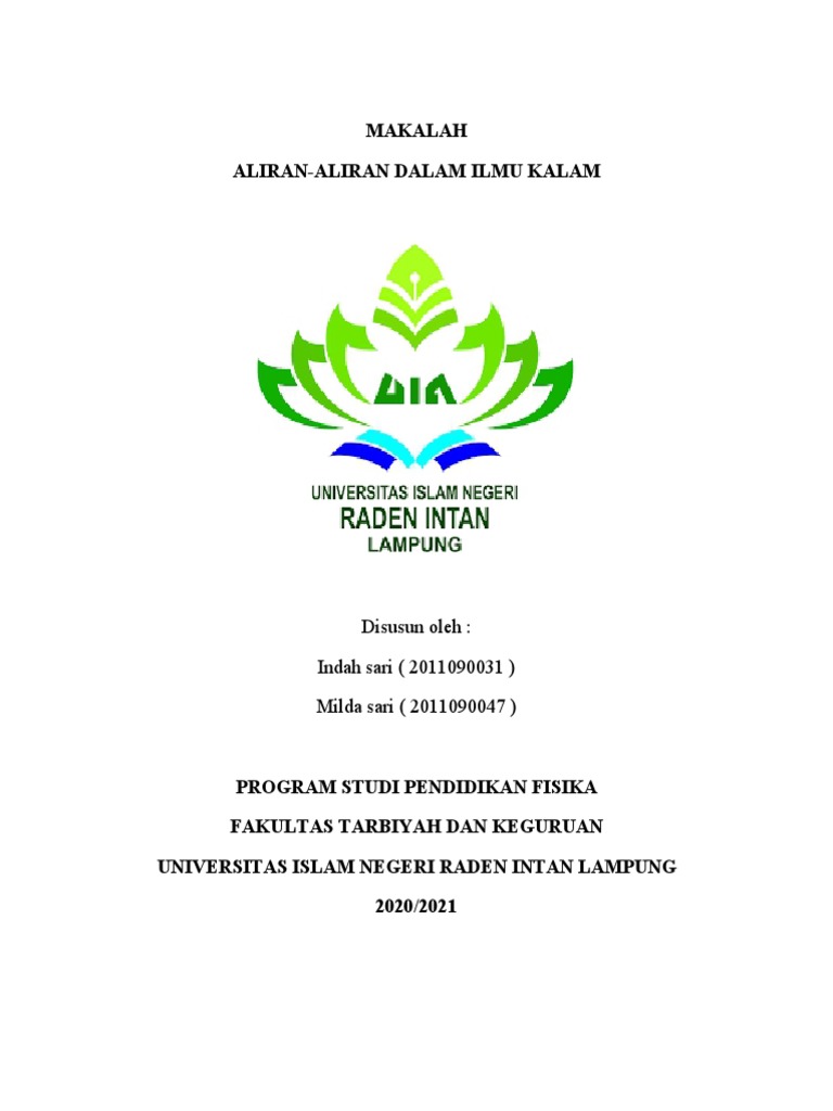 Makalah Aliran Aliran Dalam Ilmu Kalam Pdf