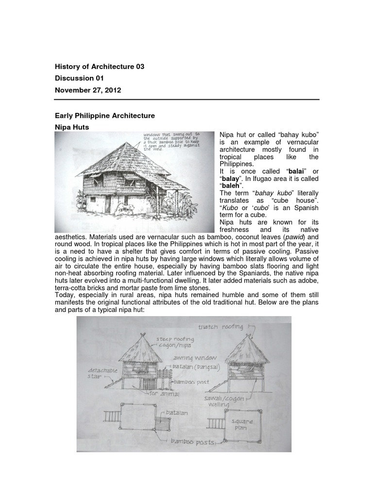 Philippine Vernacular Architecture: Nipa Huts | PDF | Economic Sectors ...