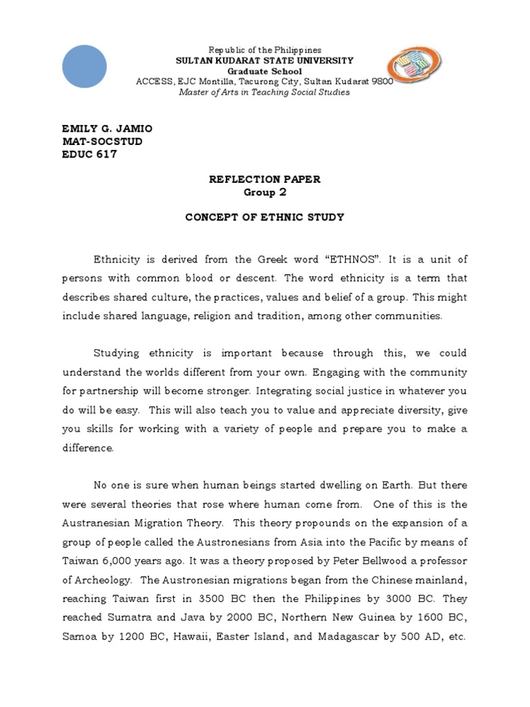 Group 2 Reflection Paper | PDF | Southeast Asia | Ethnicity