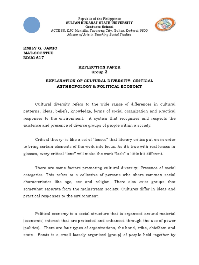 Group 3 Reflection Paper | PDF | Leadership | Tribe