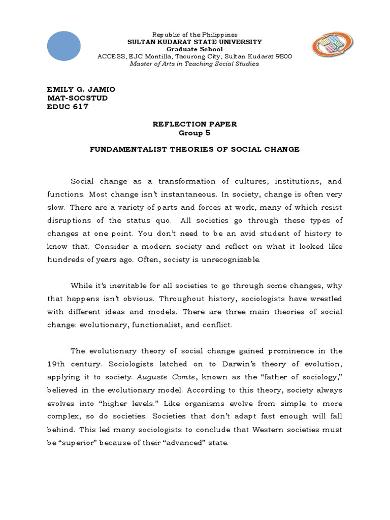 Group 5 Reflection Paper | PDF | Sociology | Society