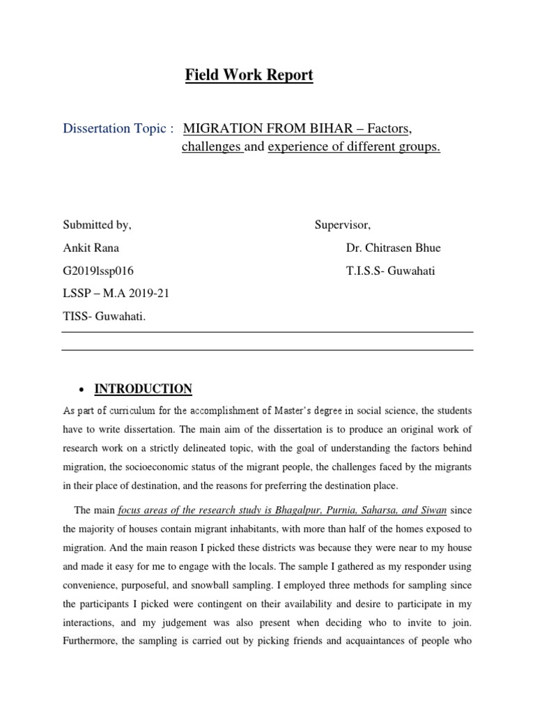 Field Report - ANKIT | PDF | Sampling (Statistics) | Cognition