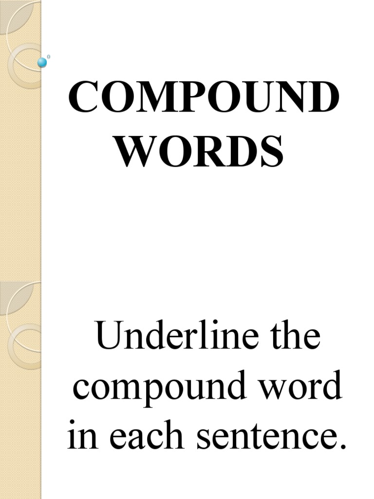 Compound Words Exercises 1 | PDF