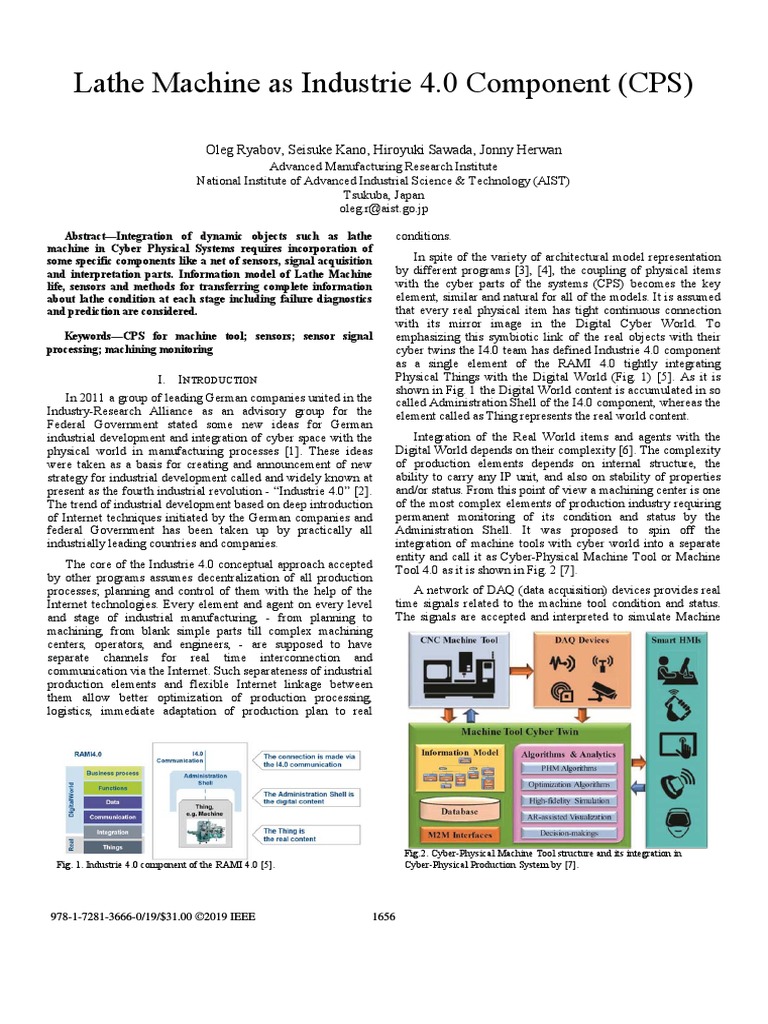 Lathe Machine As Industrie 4.0 Component (CPS) | PDF | Machining