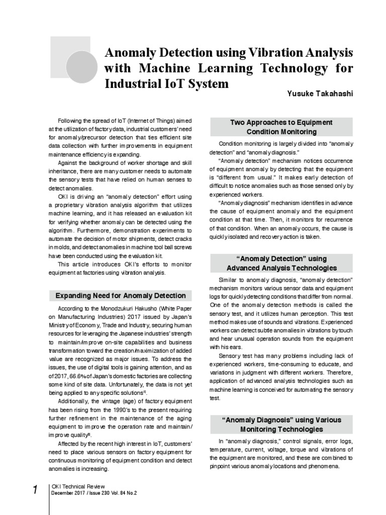 Anomaly Detection Using Vibration Analysis With Machine Learning ...
