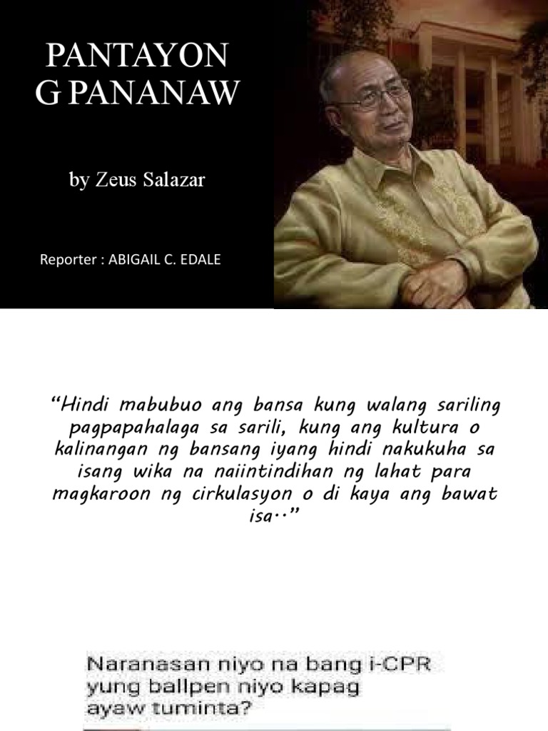 Pantayong Pananaw by Zeus Salazar Reported by Abigail Edale | PDF