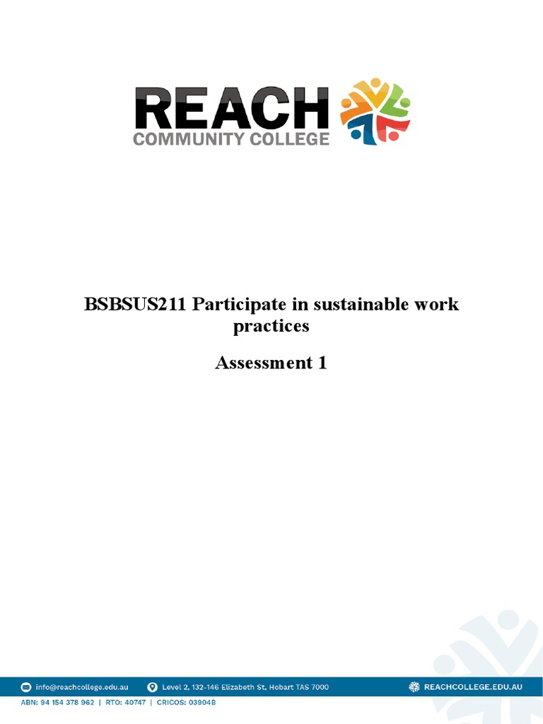 BSBSUS211 - Assessment Task 1 | PDF | Educational Assessment | Sustainability