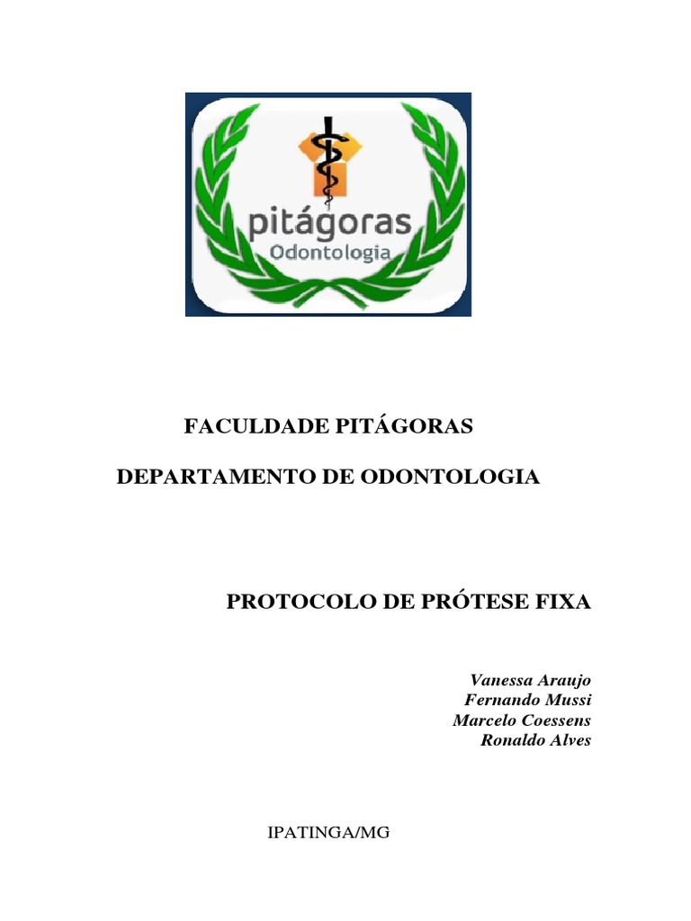 Protocolo de Prótese Fixa Dentária | PDF | Dente | Odontologia