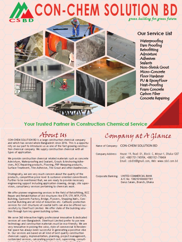 Brochure Con Chem Solution BD | PDF | Concrete | Epoxy