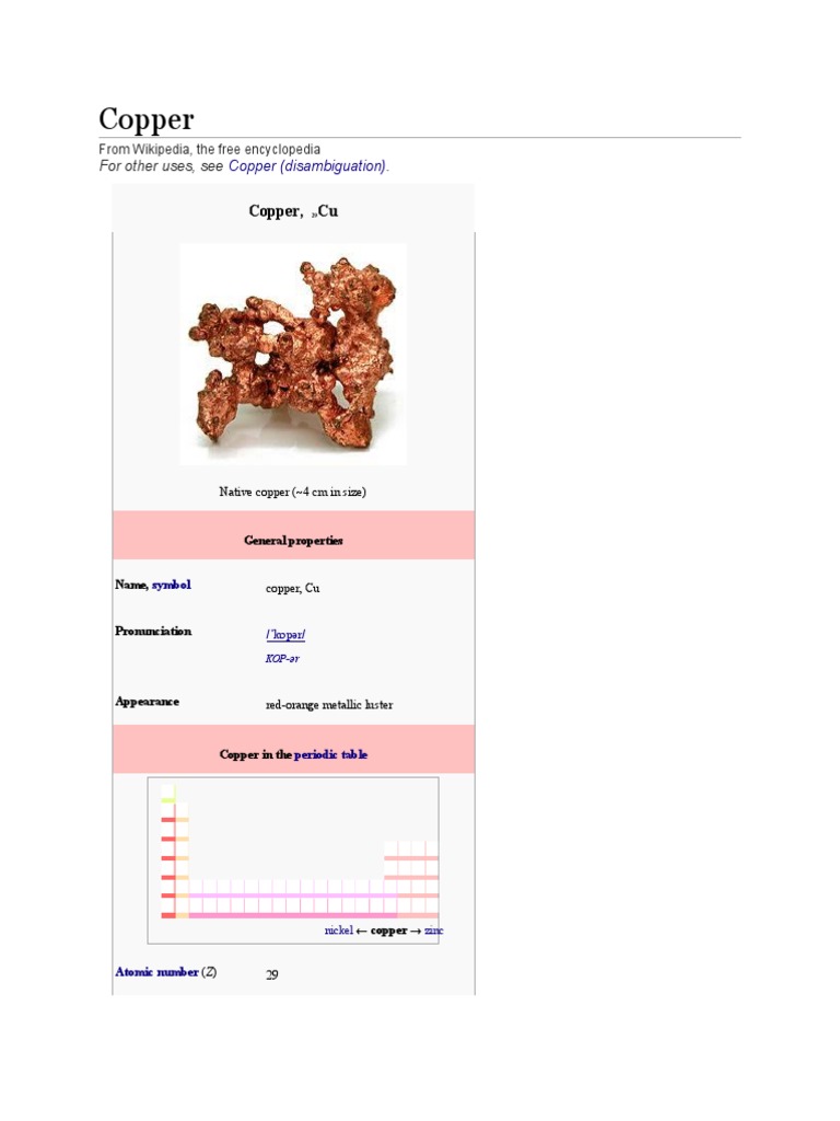 Copper | PDF | Copper | Metals