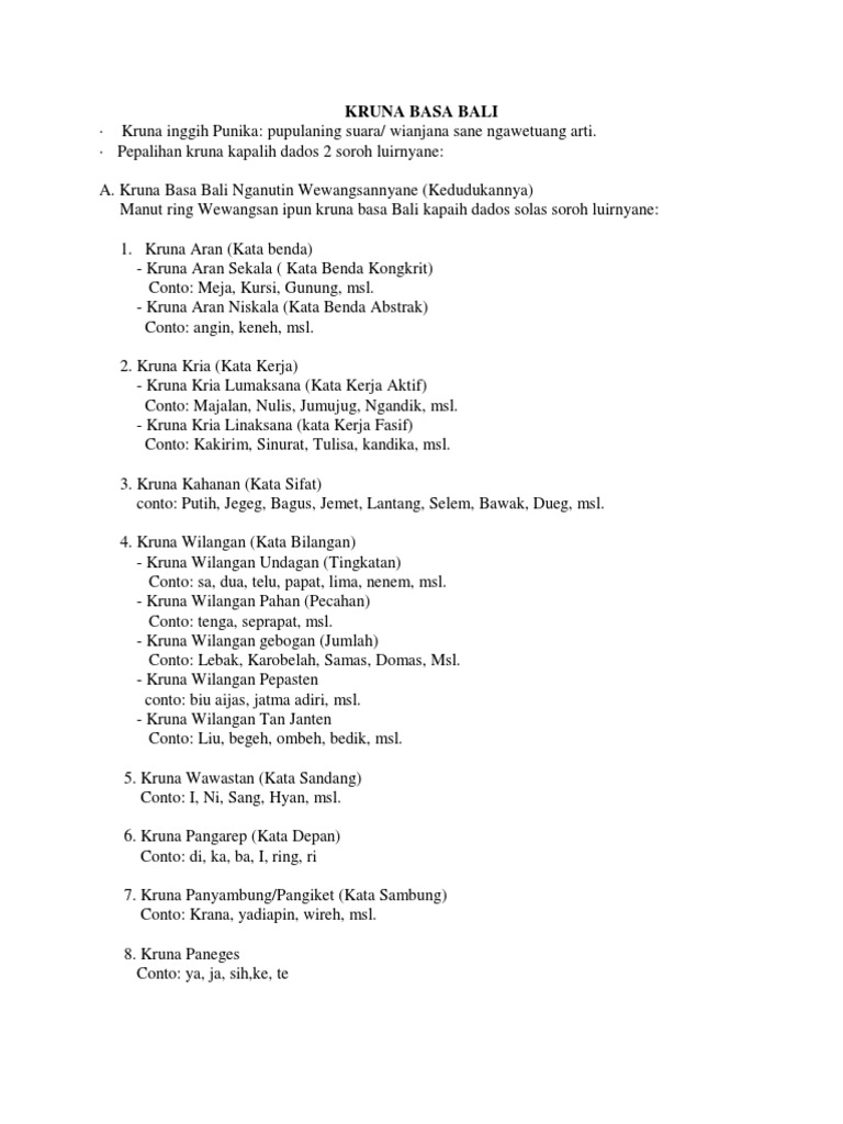 Kruna Basa Bali | PDF