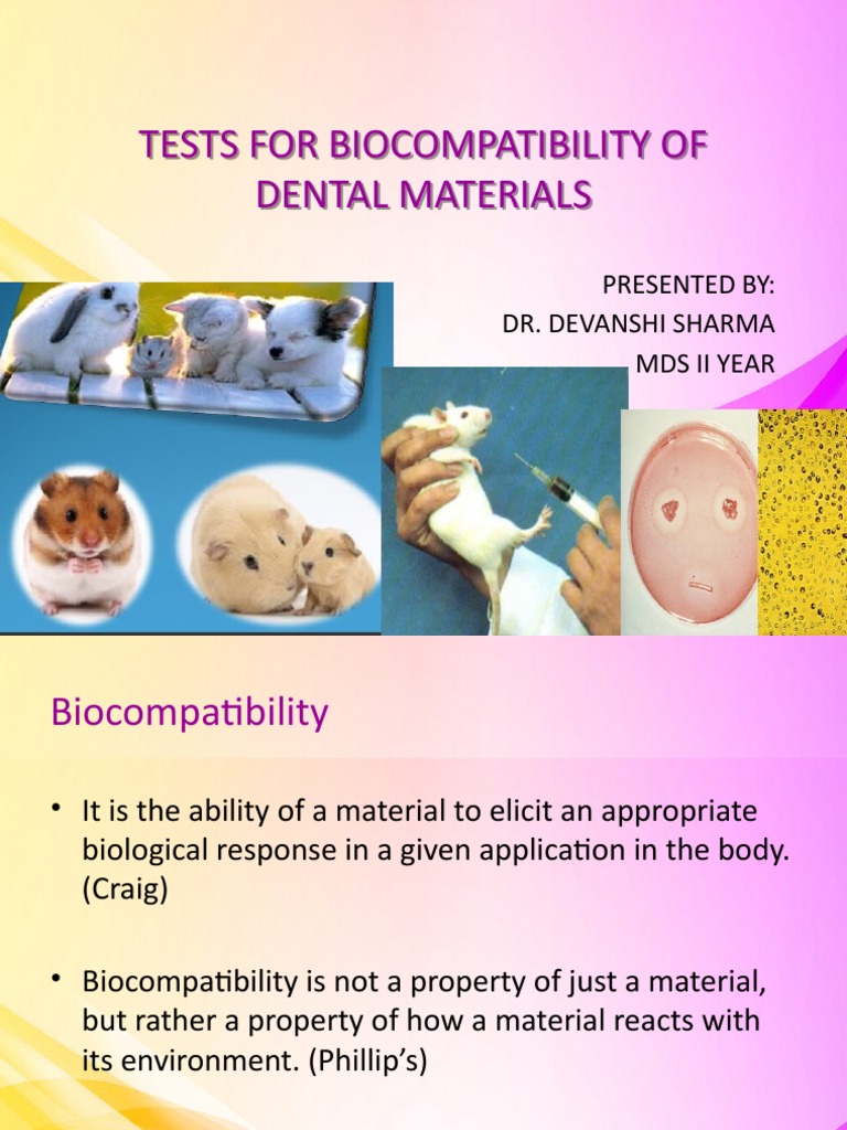 Tests For Biocompatibility of Dental Materials | PDF | Allergy | Dental ...