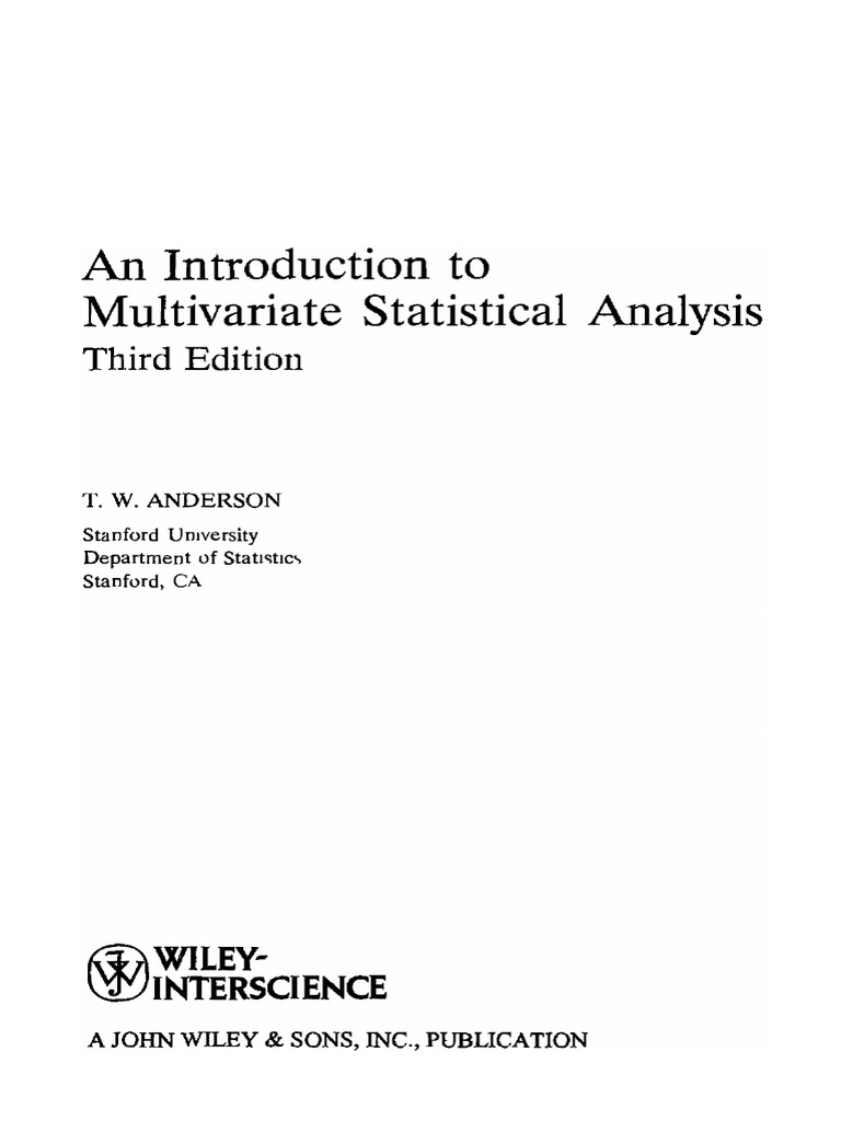 An Introduction To Multivariate Statisti | PDF | Covariance Matrix ... An Introduction To Multivariate Statisti | PDF | Covariance Matrix ...