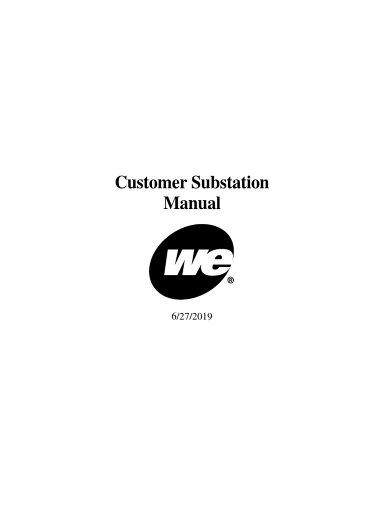 Customer Substation Manual | PDF | Electrical Substation | Fuse ...