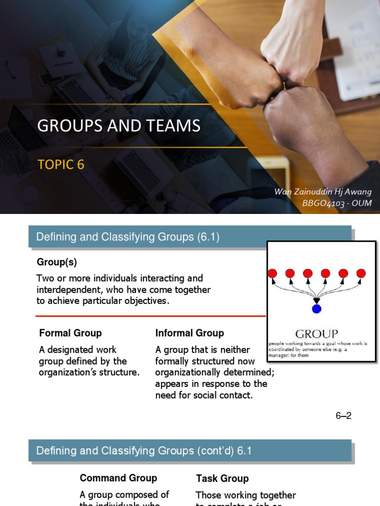 Groups and Teams: Topic 6 | PDF | Decision Making | Group Decision Making