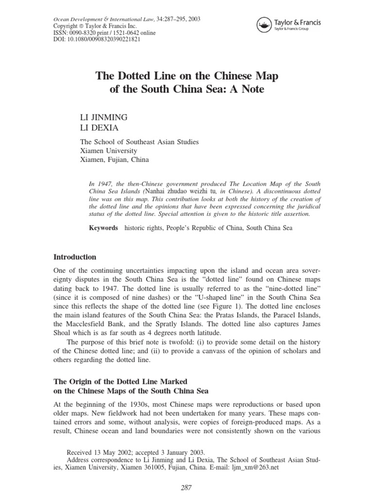 Li and Li-The Dotted Line On The Map | PDF | Exclusive Economic Zone ...