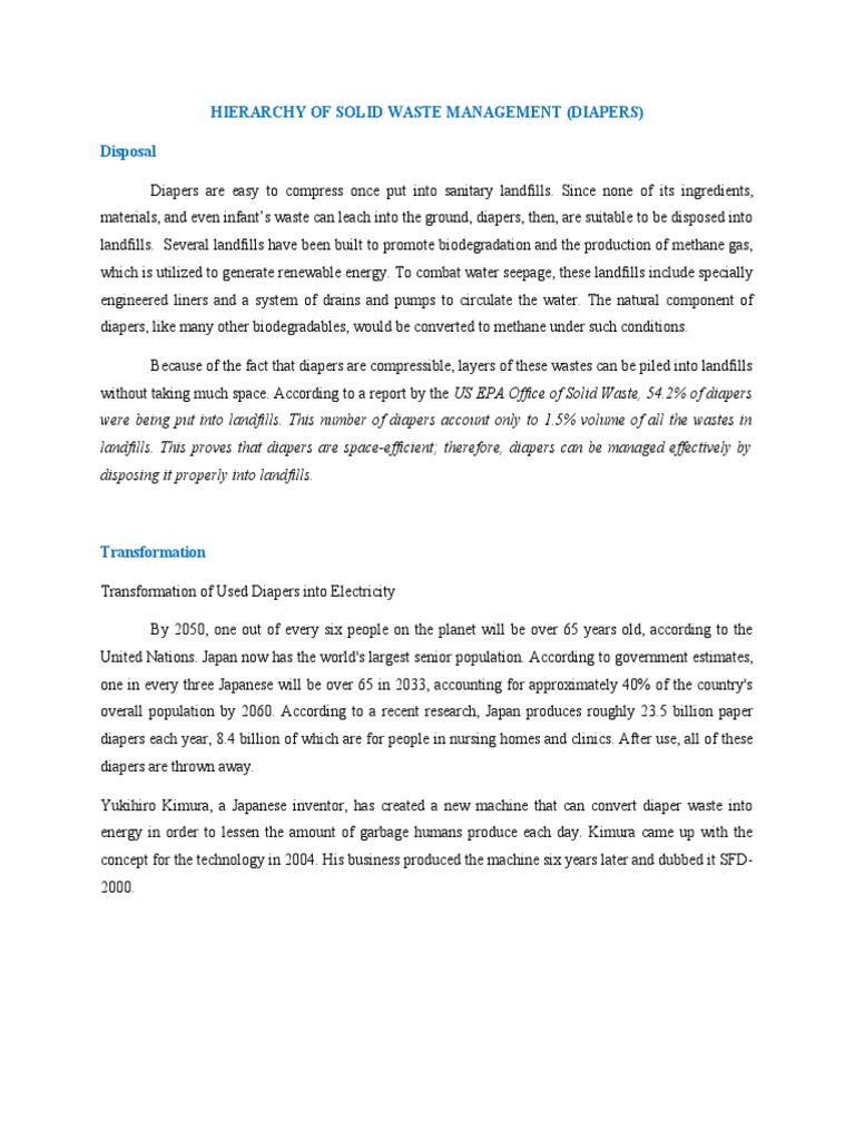 Hierarchy of Solid Waste Management | PDF | Recycling | Diaper
