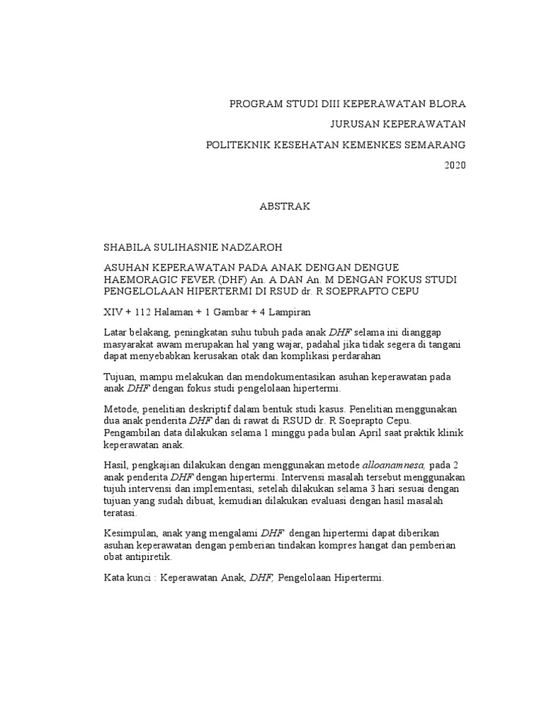 Abstrak Kti DHF | PDF | Pengembangan Diri | Sains & Matematika