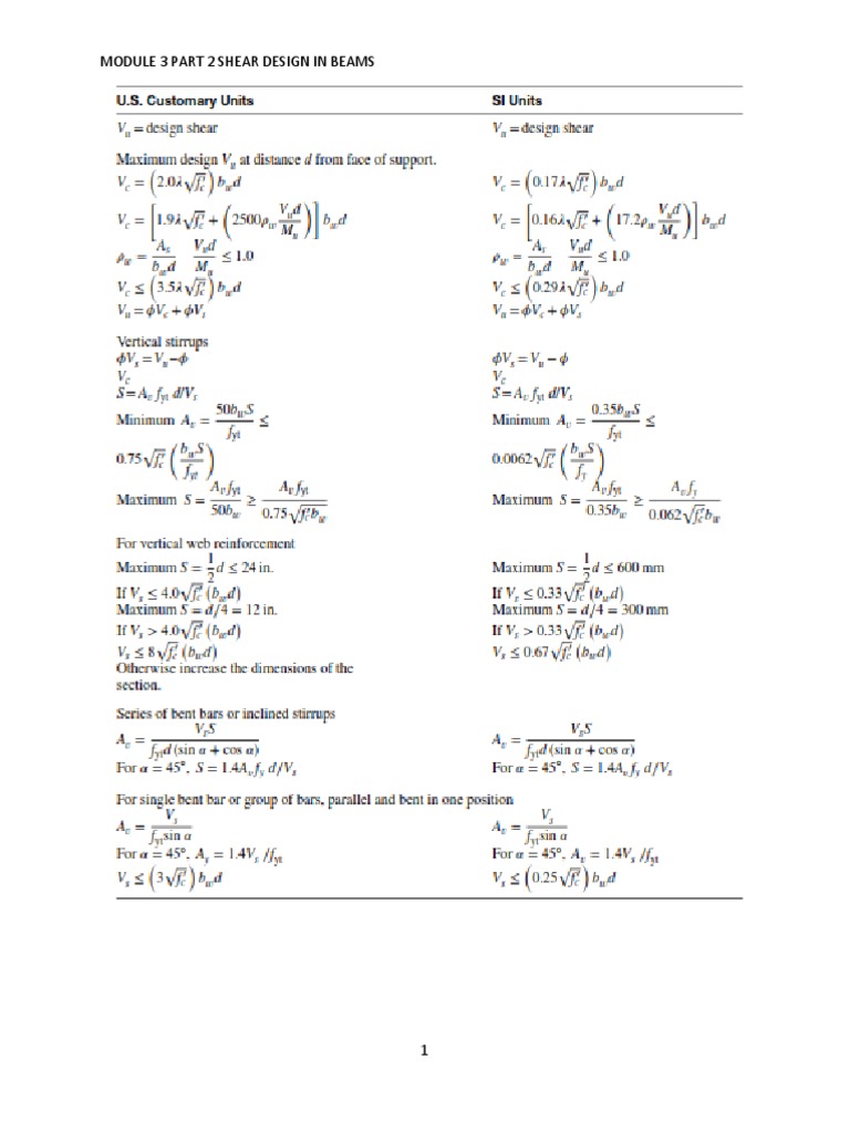 Shear Design Calculations for Beams | PDF | Beam (Structure) | Solid ...