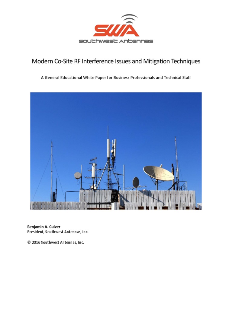 Modern Co Site Rf Interference Issues And Mitigation Techniques Pdf Signal To Noise Ratio