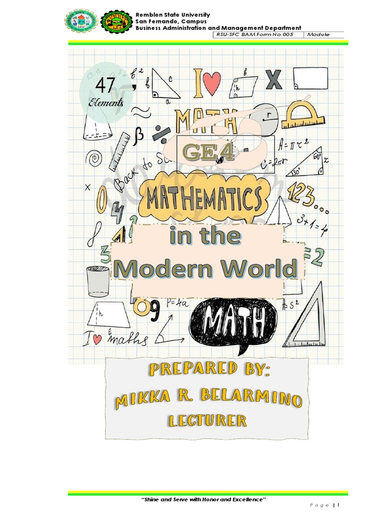 Mathematics in the Modern World Module | PDF | Summation | Mean
