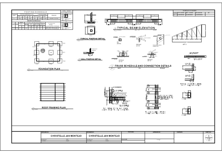 Typical Beam Elevation: Foundation Plan | PDF | Truss | Steel