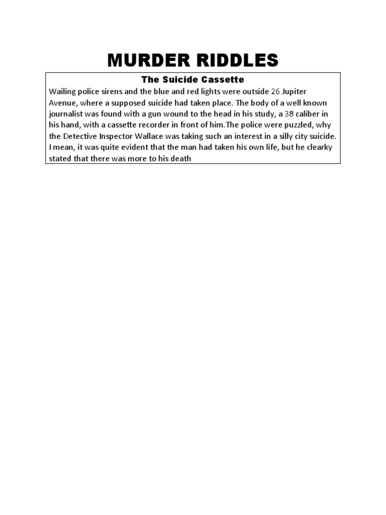 Murder Riddles | PDF | History