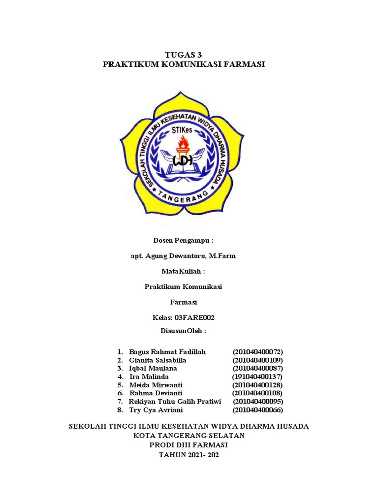Tugas 3 Prak Komunikasi Farmasi | PDF | Sains & Matematika