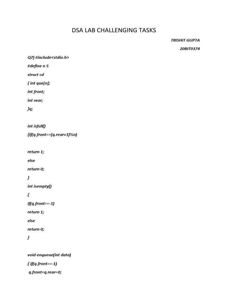 Dsa Lab 7,8,9 | PDF | Software Development | Object Oriented Programming