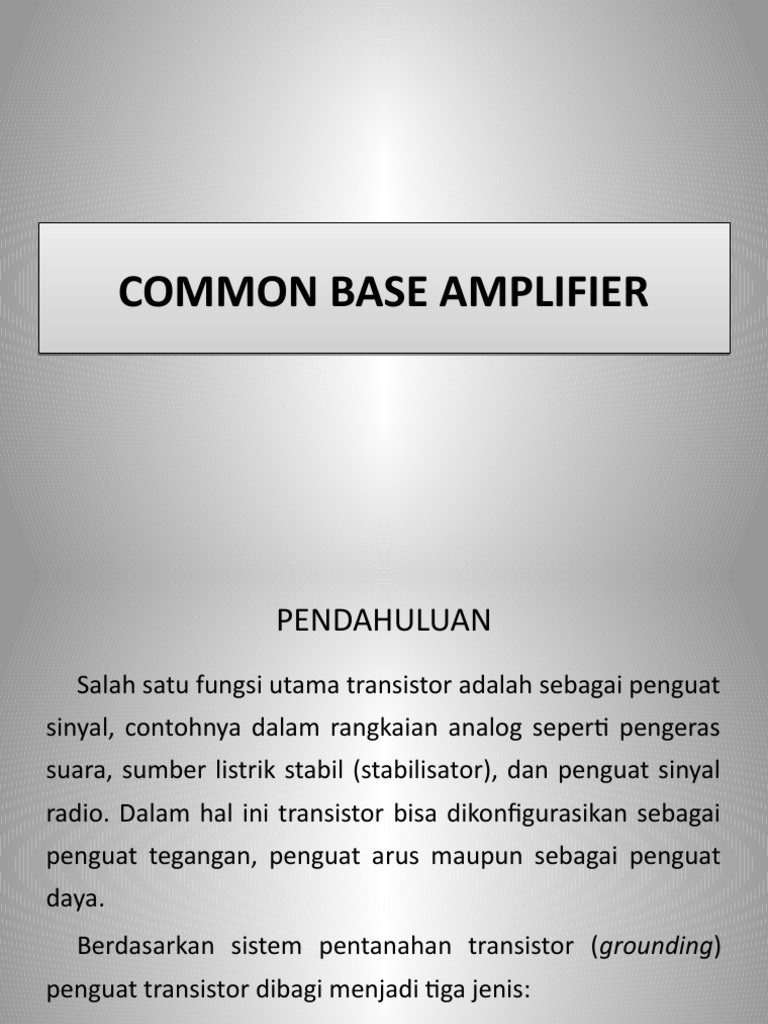 Penguat Common Base Transistor | PDF
