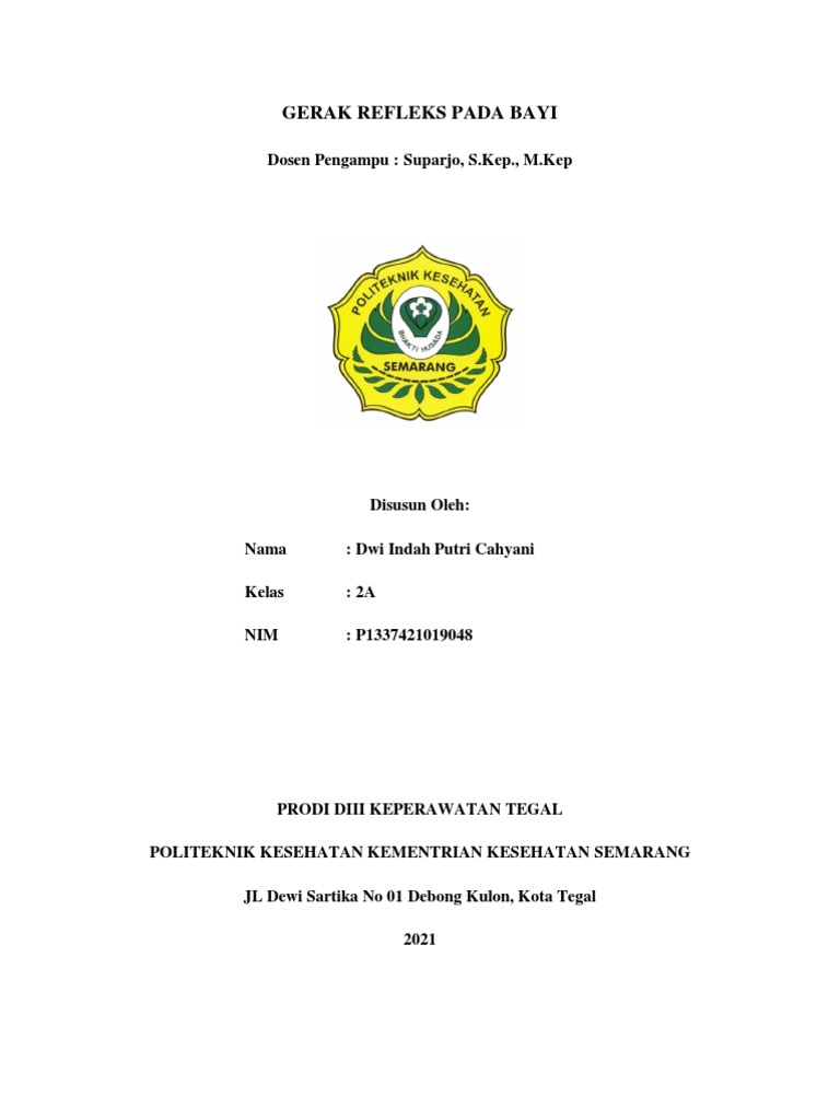 Gerak Reflek Pada Bayi - Dwi Indah Putri Cahyani 2a | PDF ...