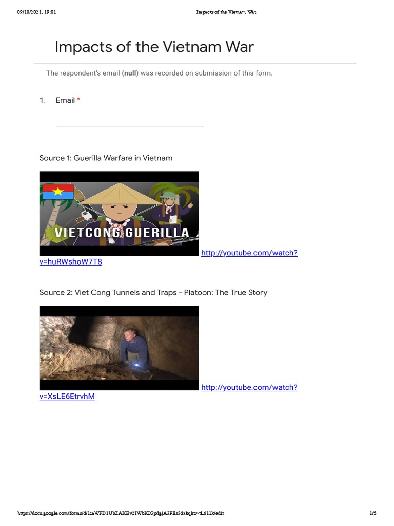 Week 6 Vietnam War Google Form | PDF | Vietnam War | Guerrilla Warfare
