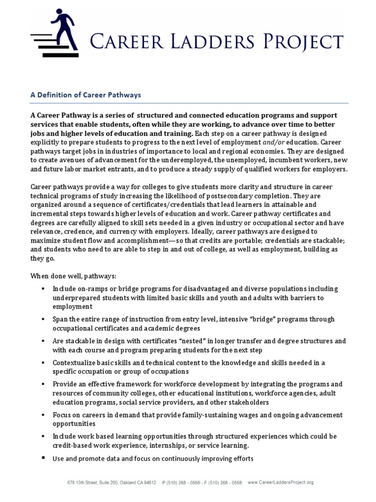 A Definition of Career Pathways | PDF | Employment | Internship