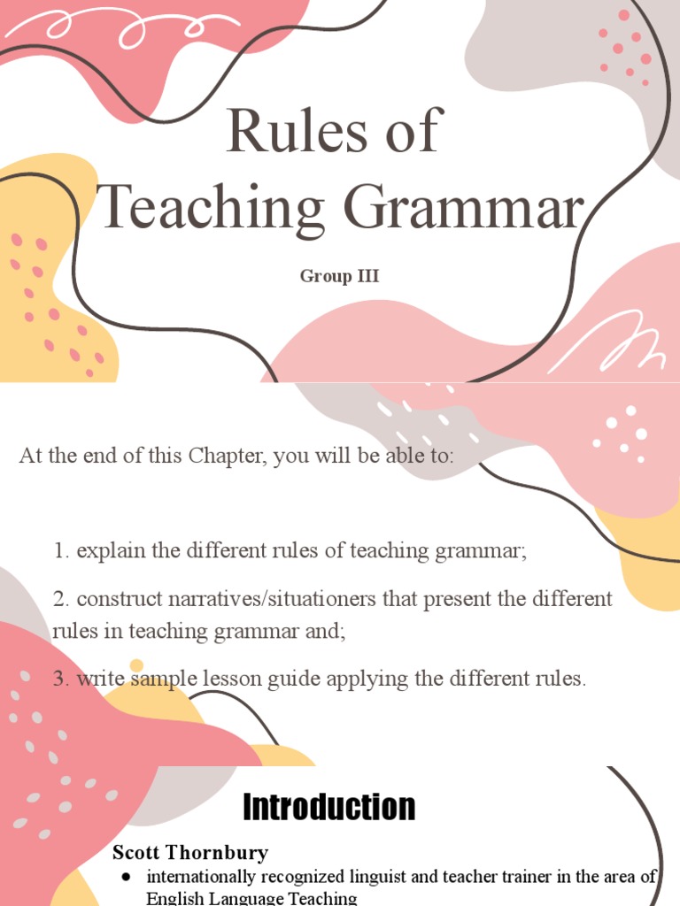 Essential Rules for Teaching Grammar | PDF | Teachers | Second Language