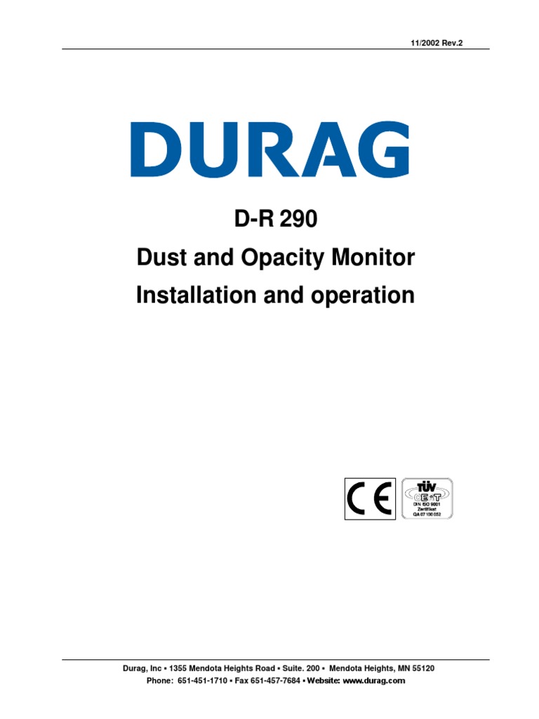 D-R 290 Dust and Opacity Monitor Guide | PDF | Pipe (Fluid Conveyance ...