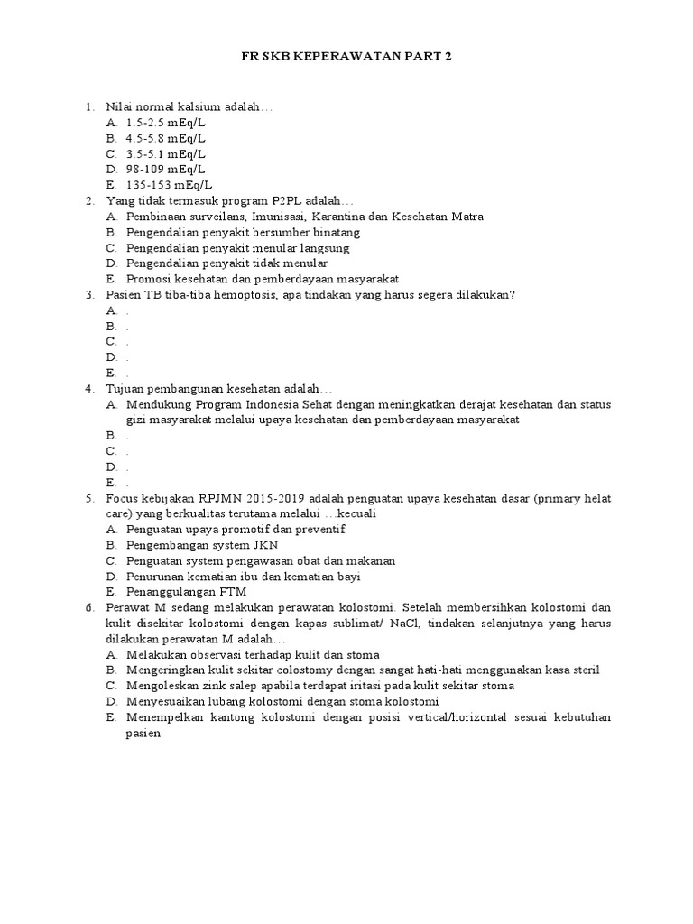 FR SKB Keperawatan Part 2 | PDF