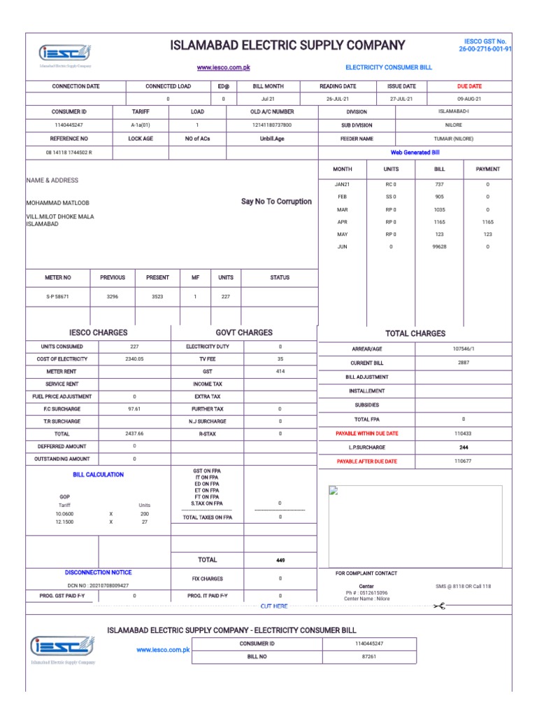 My Iesco Bill | Download Free PDF | Fee | Policy