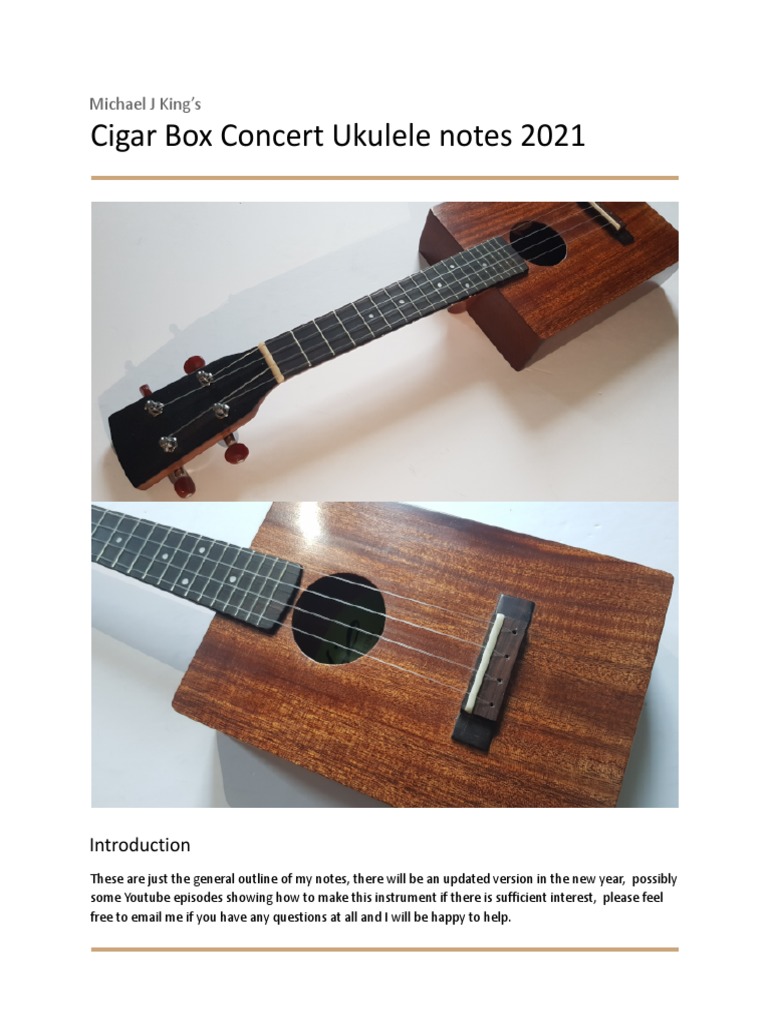 Cigar Box Concert Ukulele Notes | PDF | Guitars | Wood
