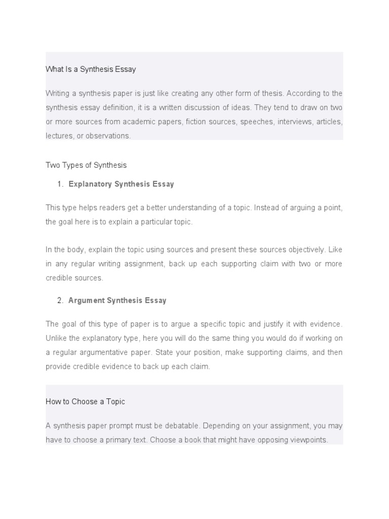 What Is A Synthesis Essay | PDF | Essays | Dialectic